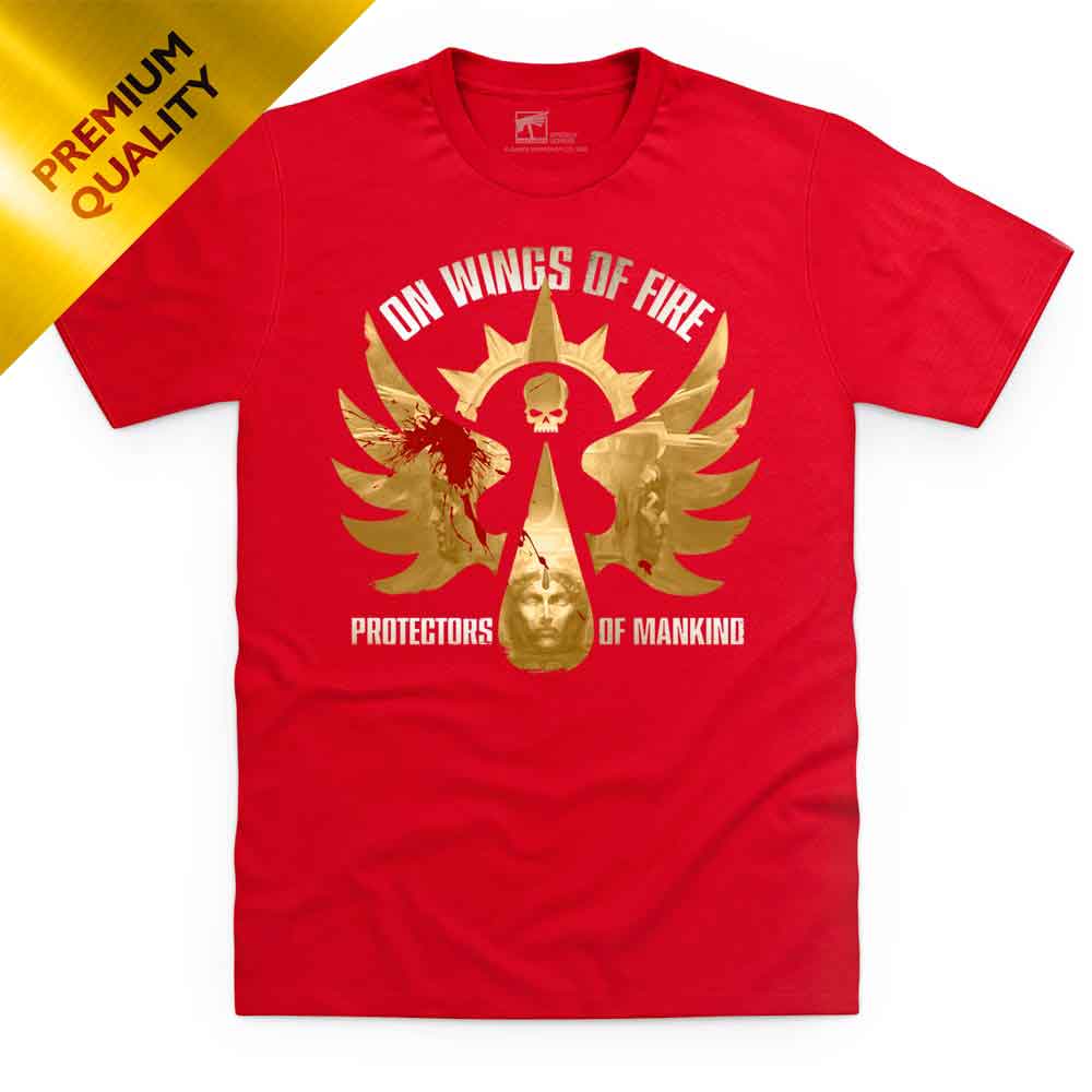 Premium Blood Angels - On Wings Of Fire T Shirt – MERCH.WARHAMMER.COM